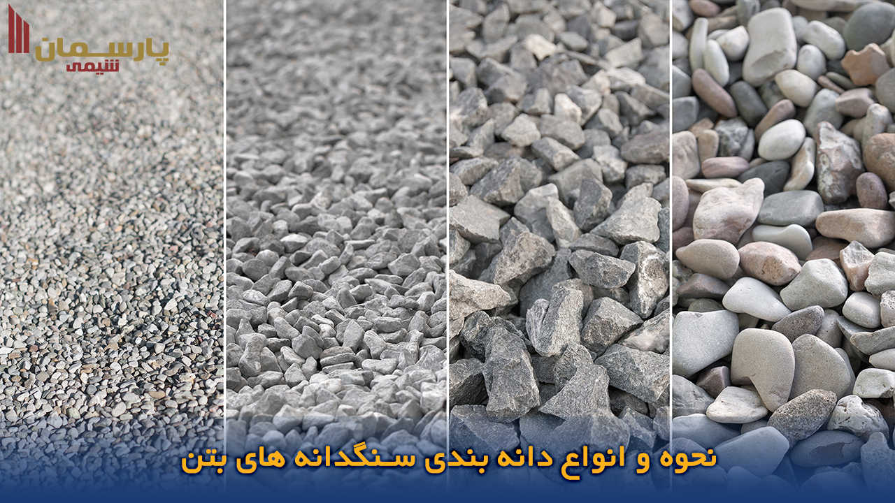 نحوه و دانه بندی انواع سنگدانه های بتن - پارسمان شیمی